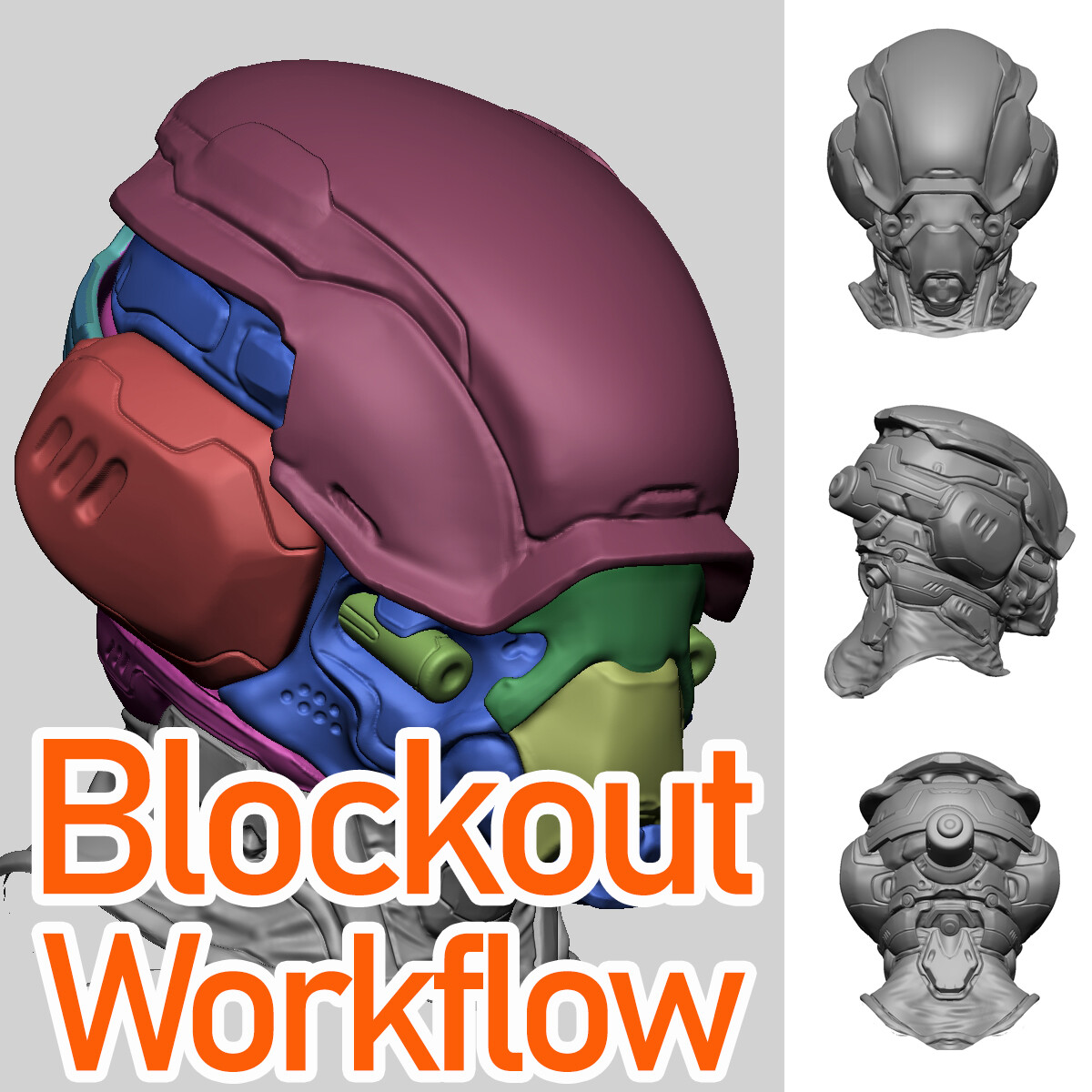 ArtStation - Hardsurface Blockout workflow in Zbrush (easy and fast! )