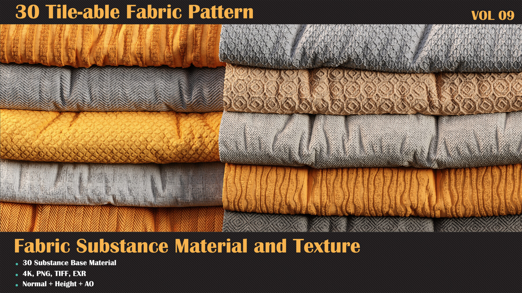 ArtStation - 30 Tile-able Fabric Pattern - VOL 09