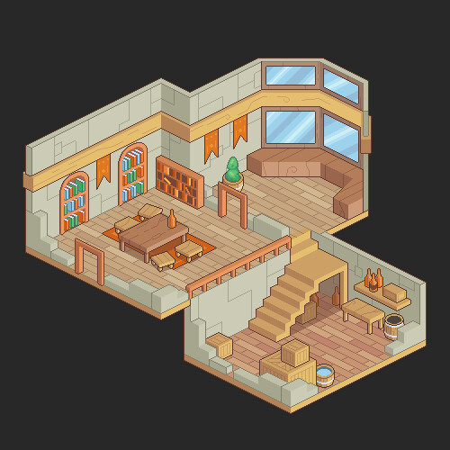 ArtStation - Pixel Art Interior Isometric View