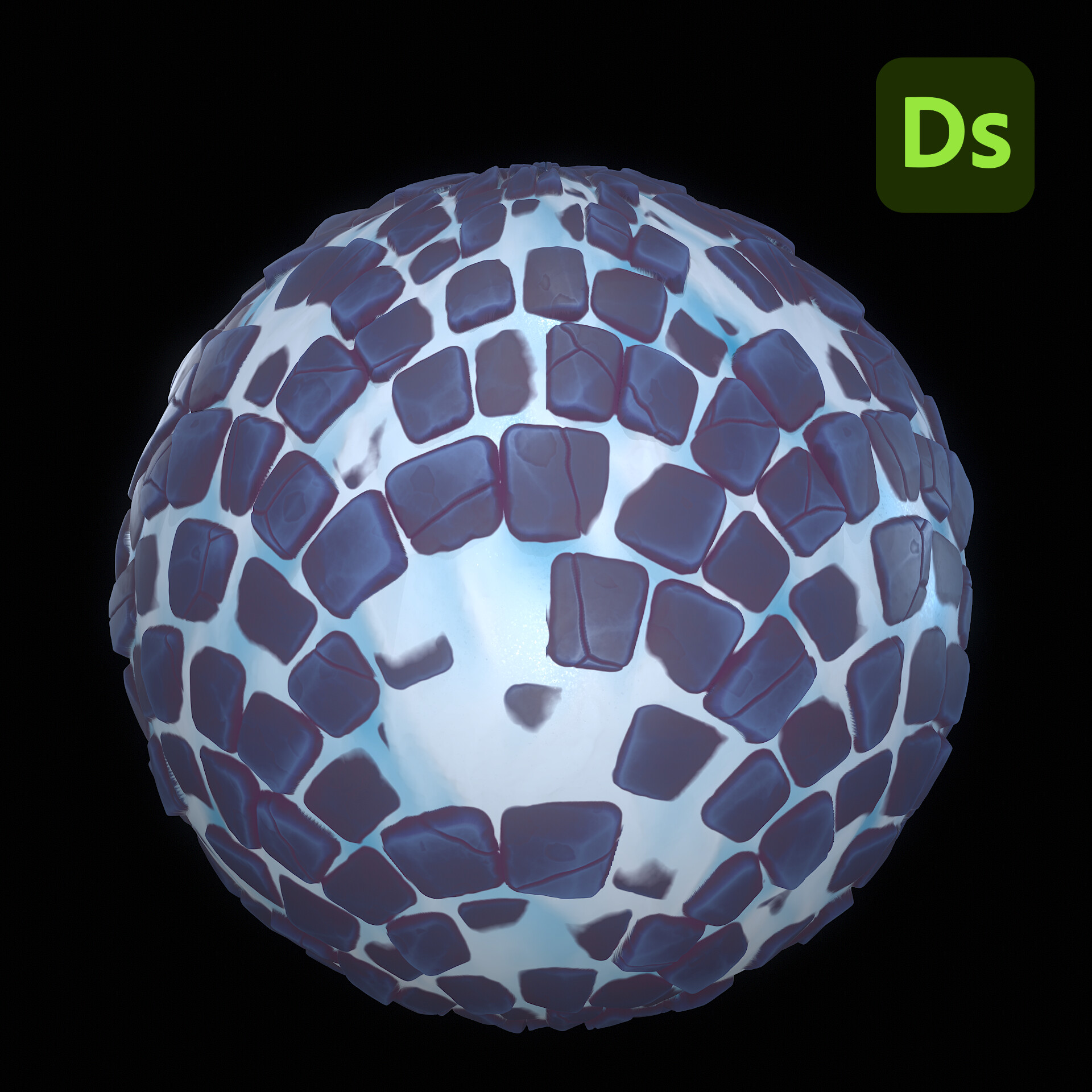 ArtStation - Stylized Cobblestone in Snow Material