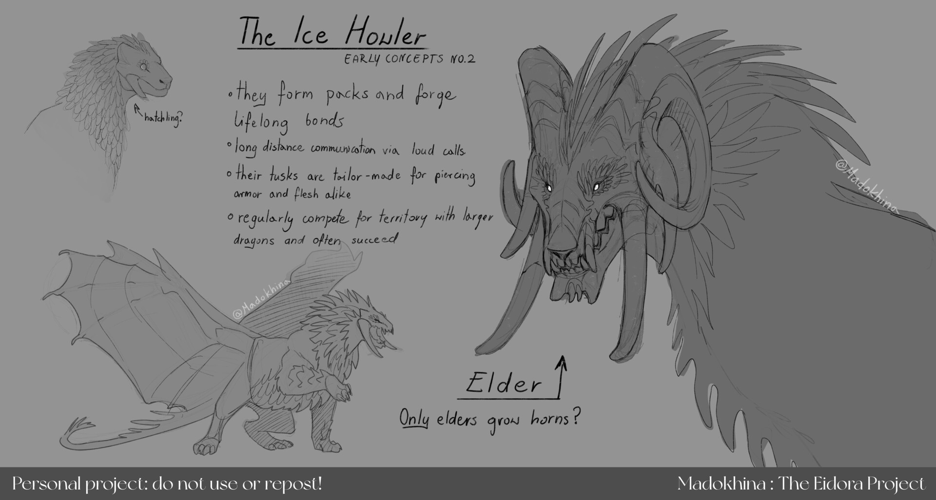 ArtStation - The Ice Howlers: dragon concept art