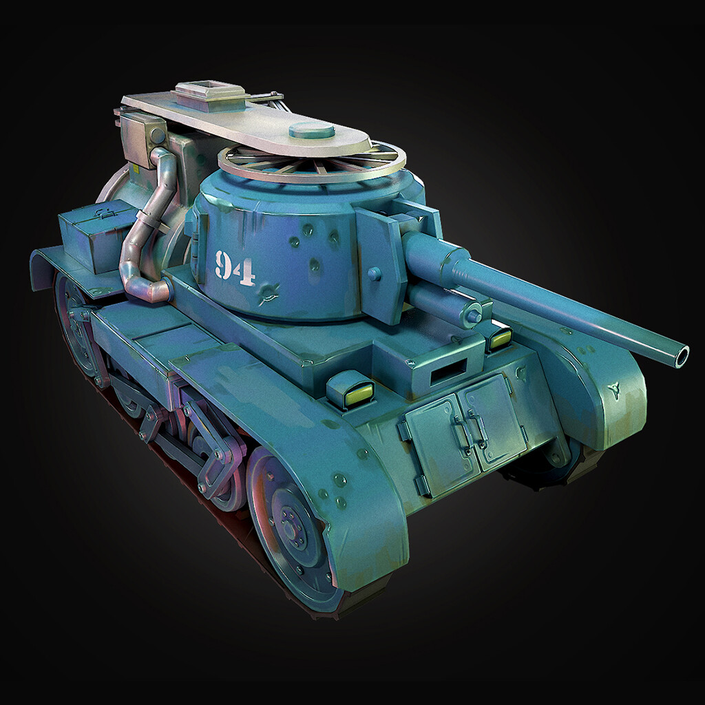 ArtStation - Stylized Blue Tank