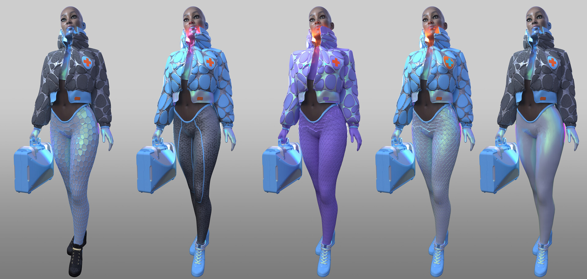 ArtStation - futuristic characters costume design