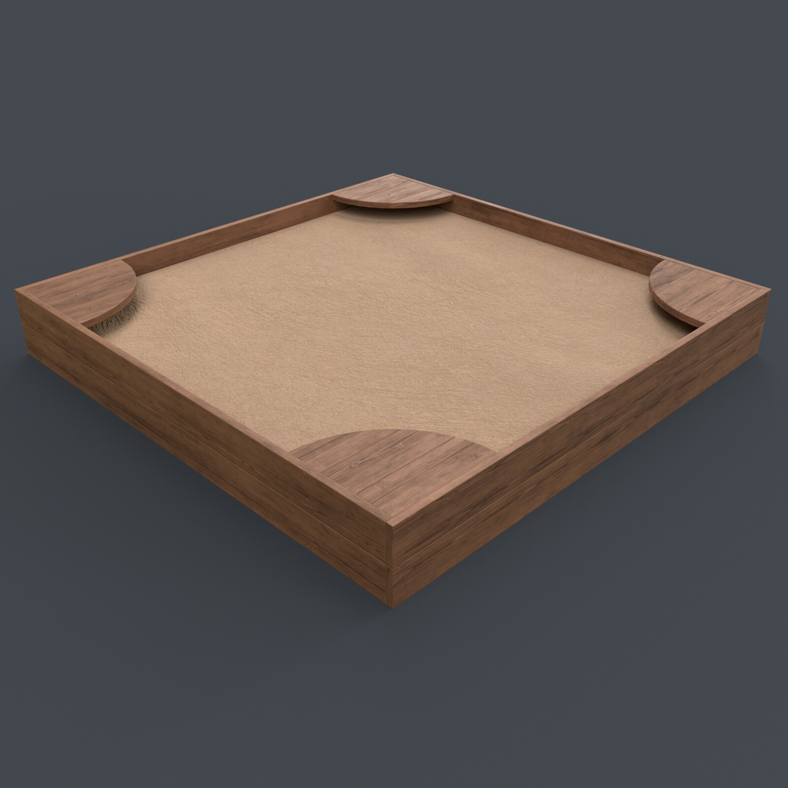 ArtStation - PBR Outdoor Wooden Sandbox Square A
