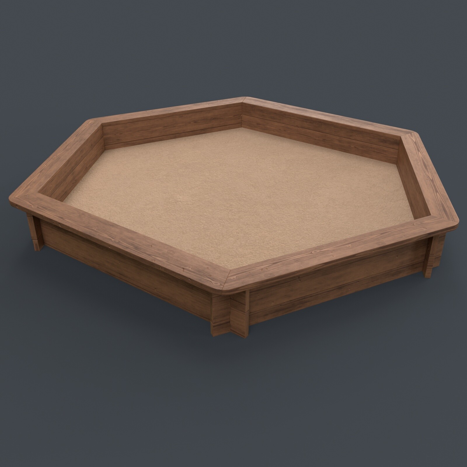 ArtStation - PBR Outdoor Wooden Sandbox Hexagon C