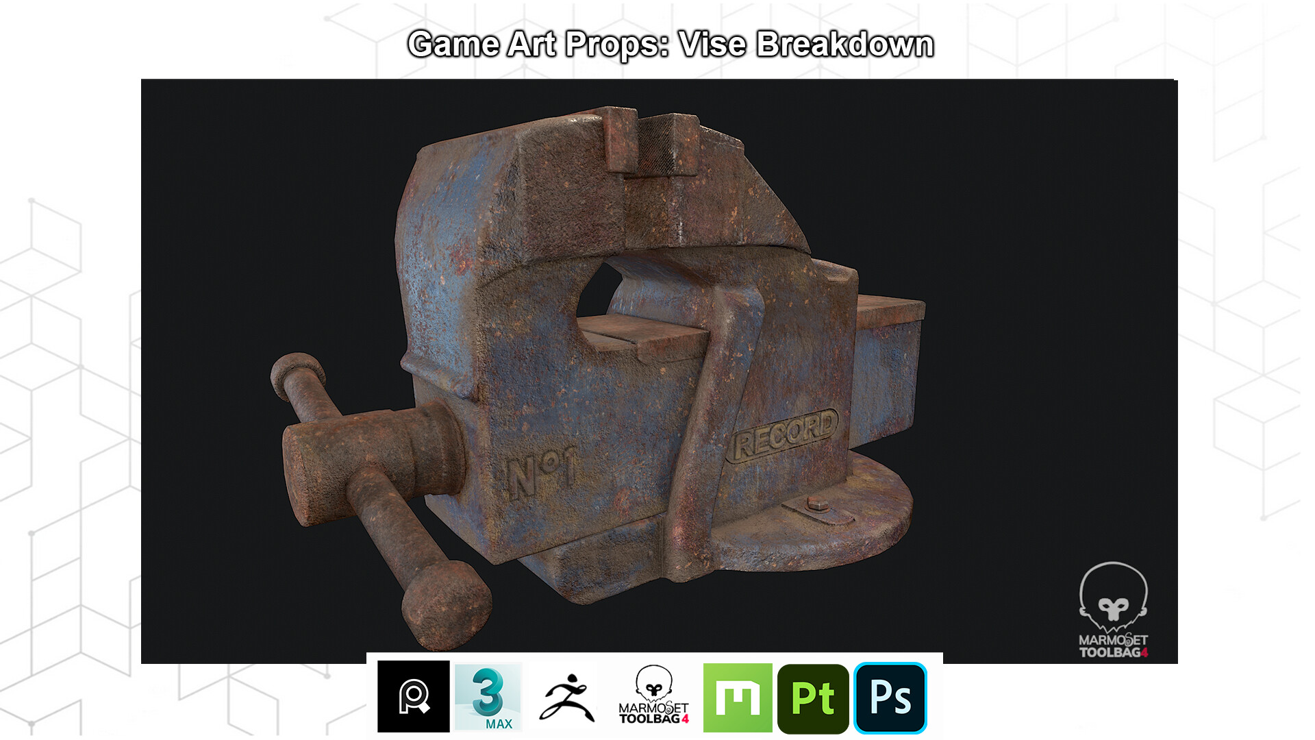 ArtStation - Props Game Art - Rusty Vise Breakdown