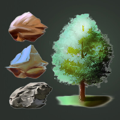 ArtStation - Trees and Rocks | Study