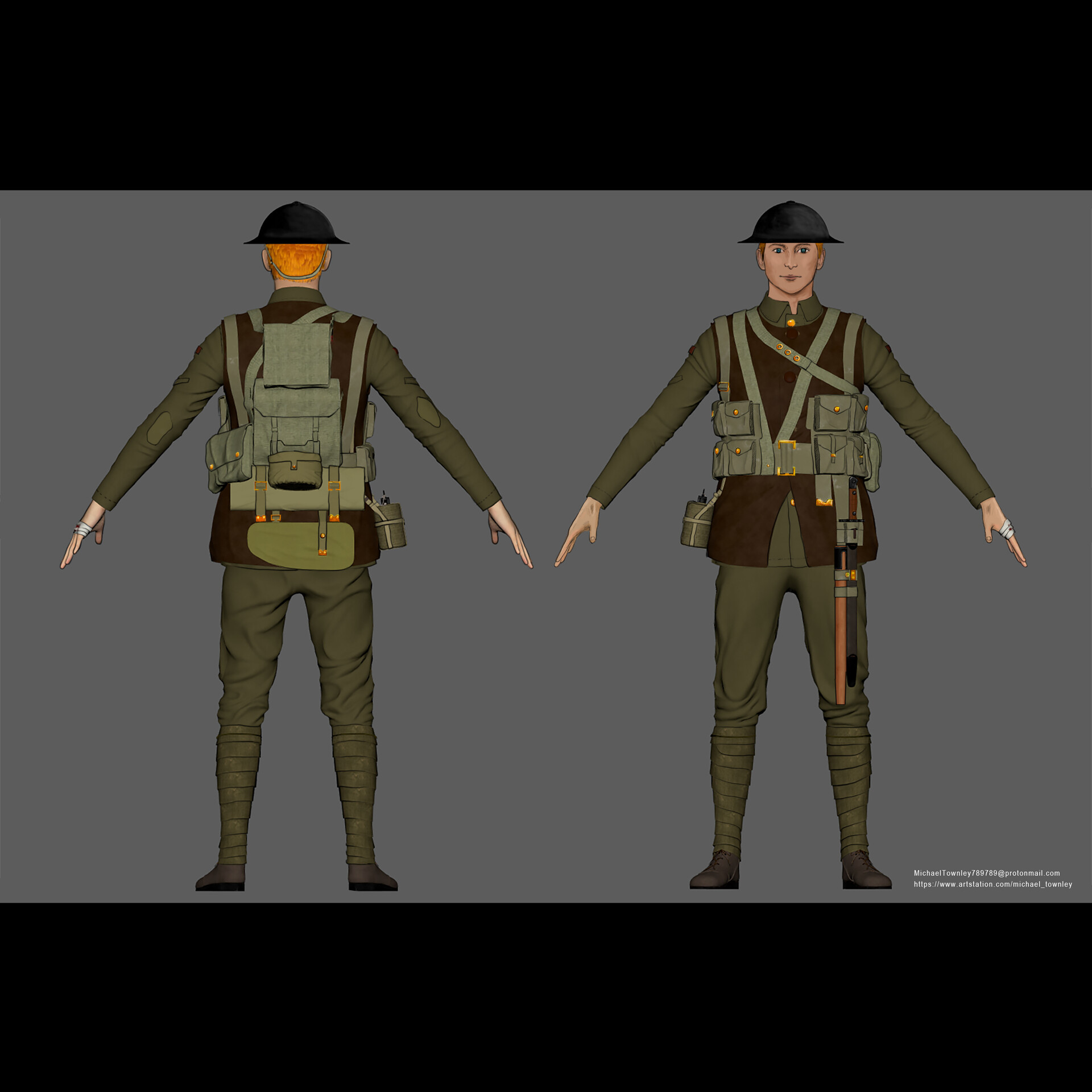 ArtStation - World War Ⅰ British Infantry (Game Character Concept Design)