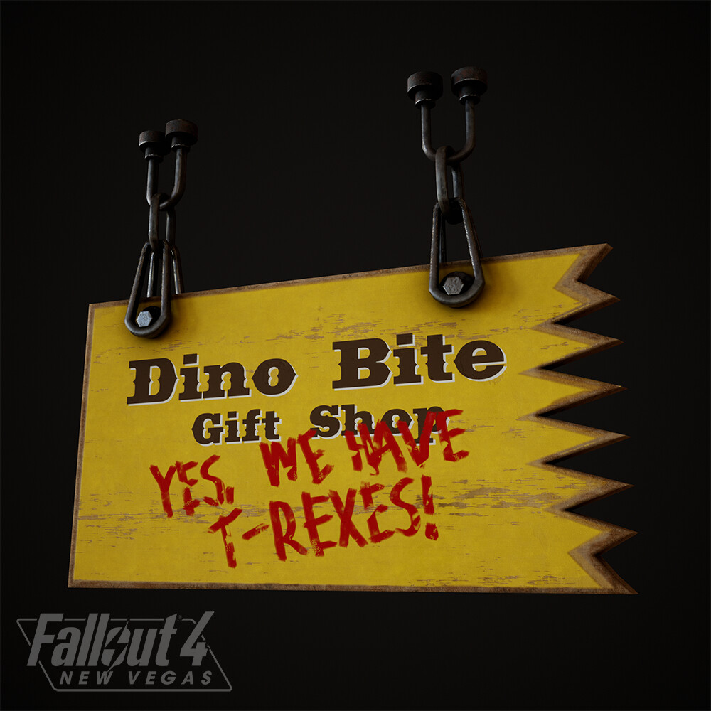 ArtStation - F4NV | Dino Bite Gift Shop Sign