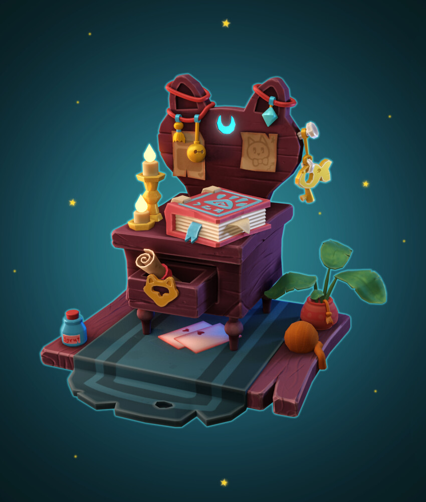 ArtStation - Cat Wizard Table