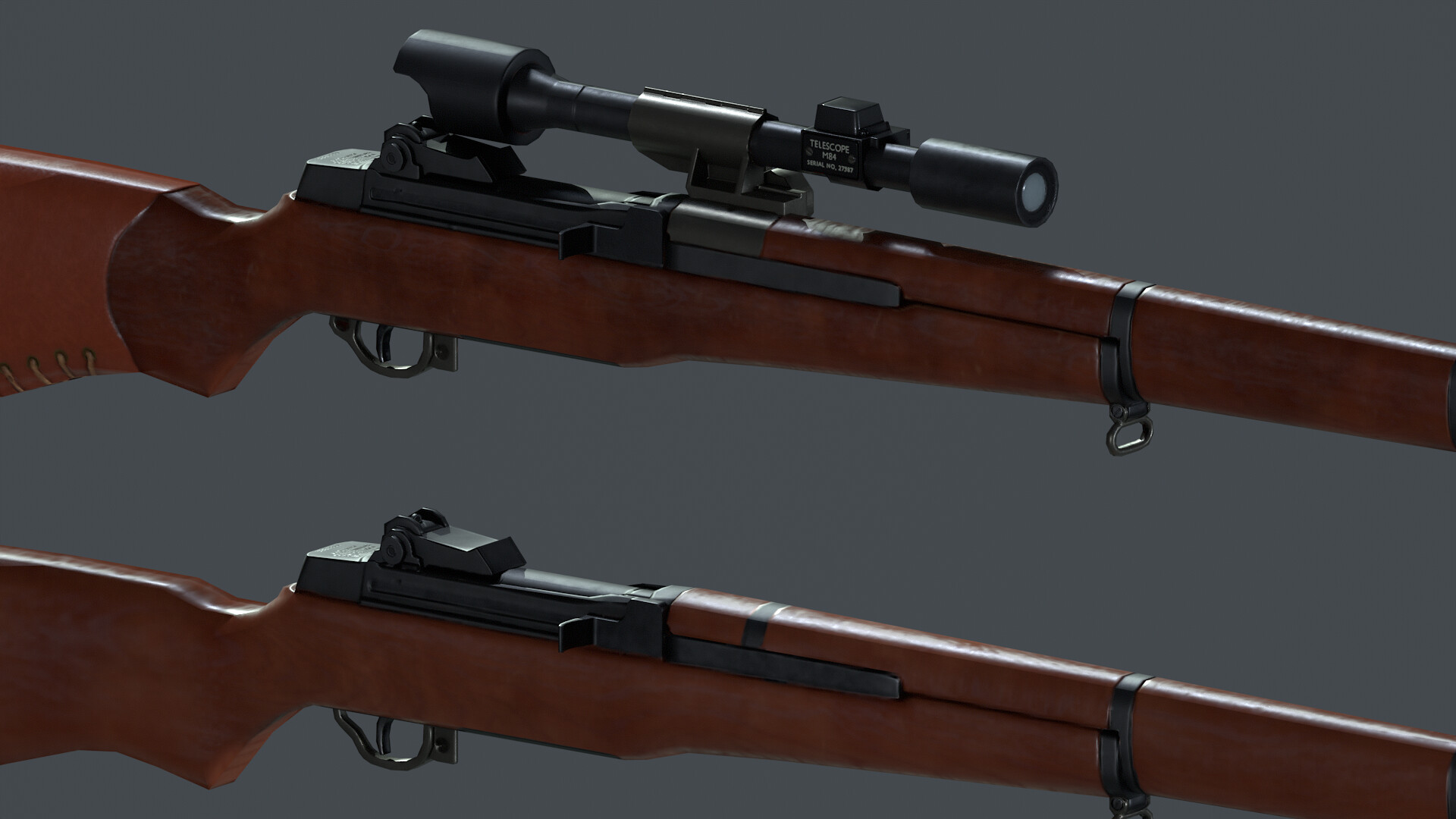 ArtStation - Low Poly M1 and M1D Garand