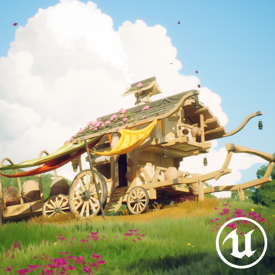 ArtStation - Pottery Cart - Stylized Real-Time Environment