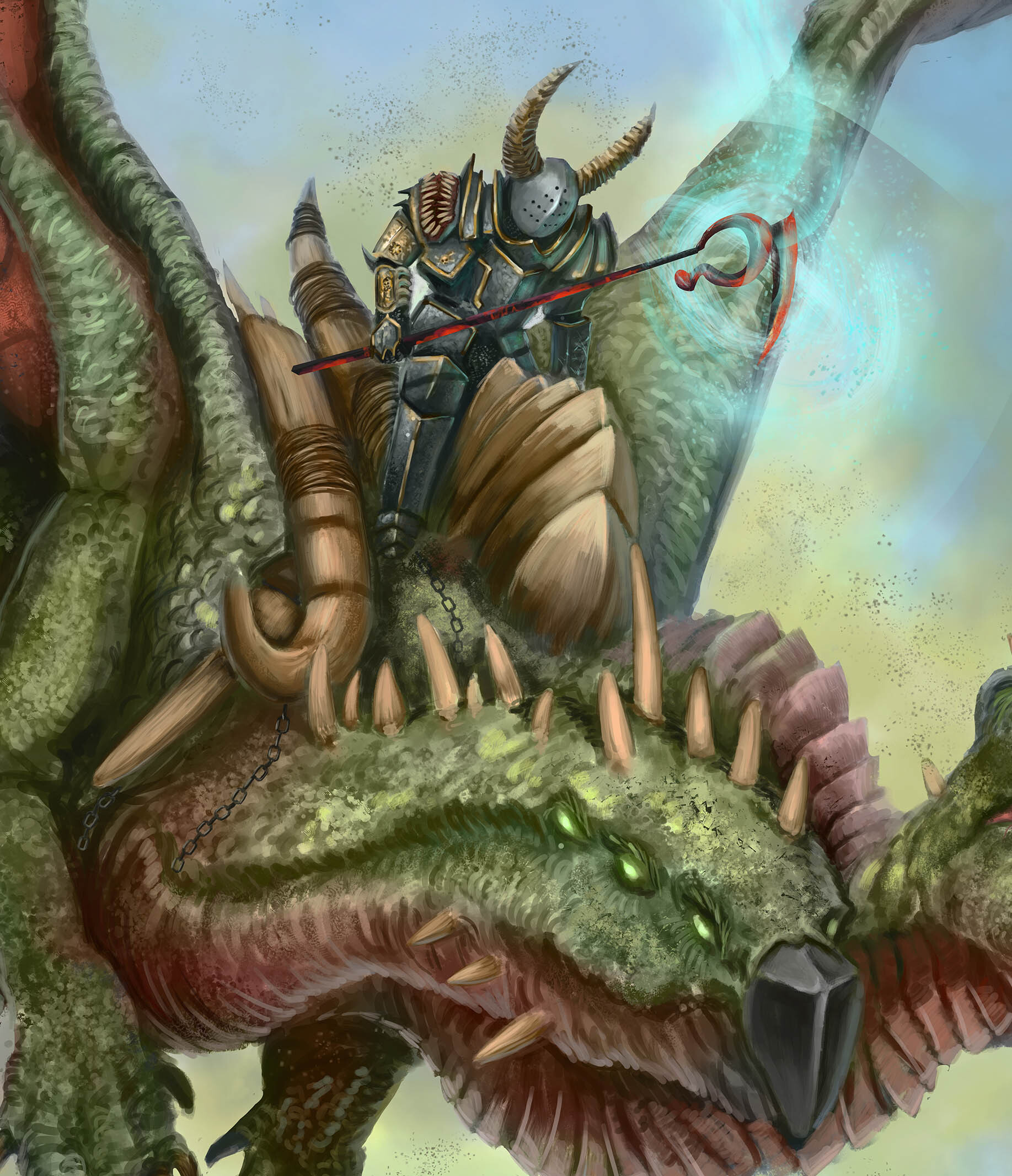 ArtStation - Chaos Lord of Nurgle flying on dragon