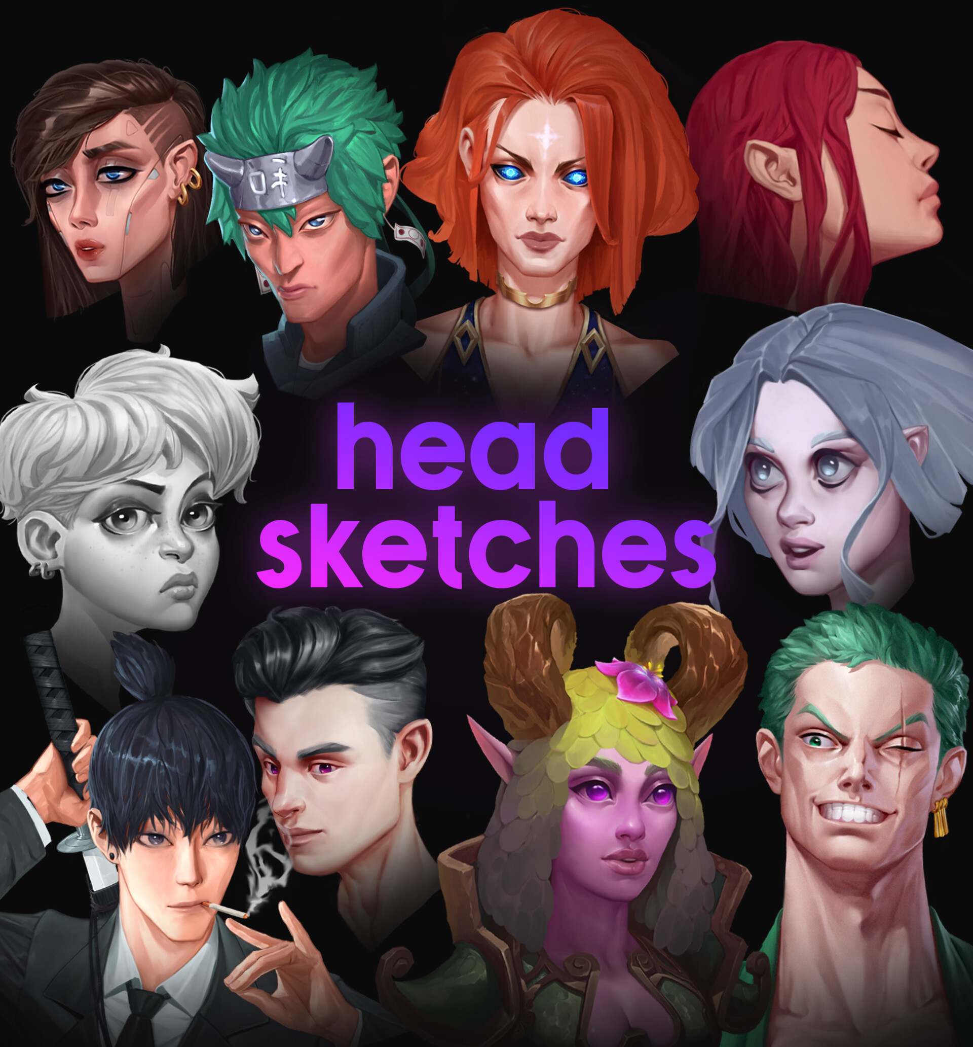ArtStation - head sketches