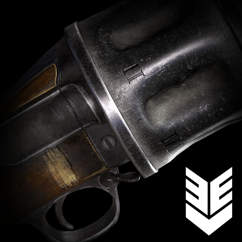 ArtStation - The Becker revolving shotgun - WW2 Weapon Asset