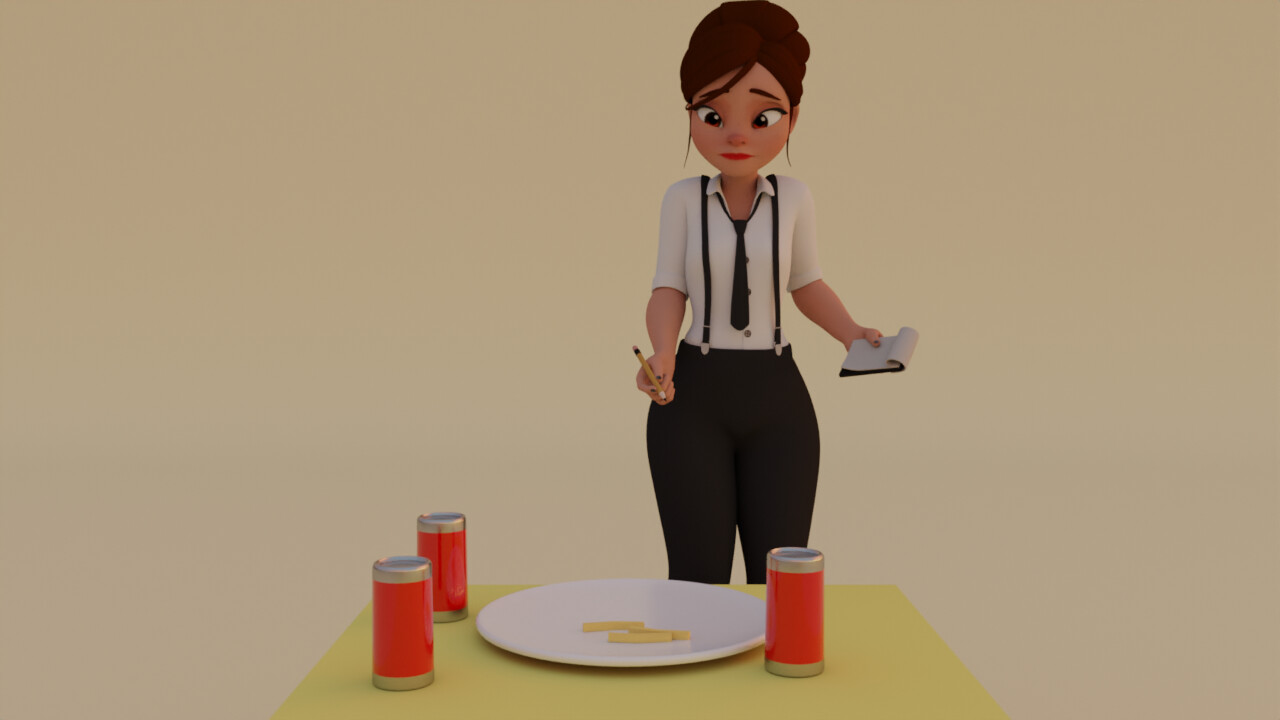 ArtStation - Waitress animation!