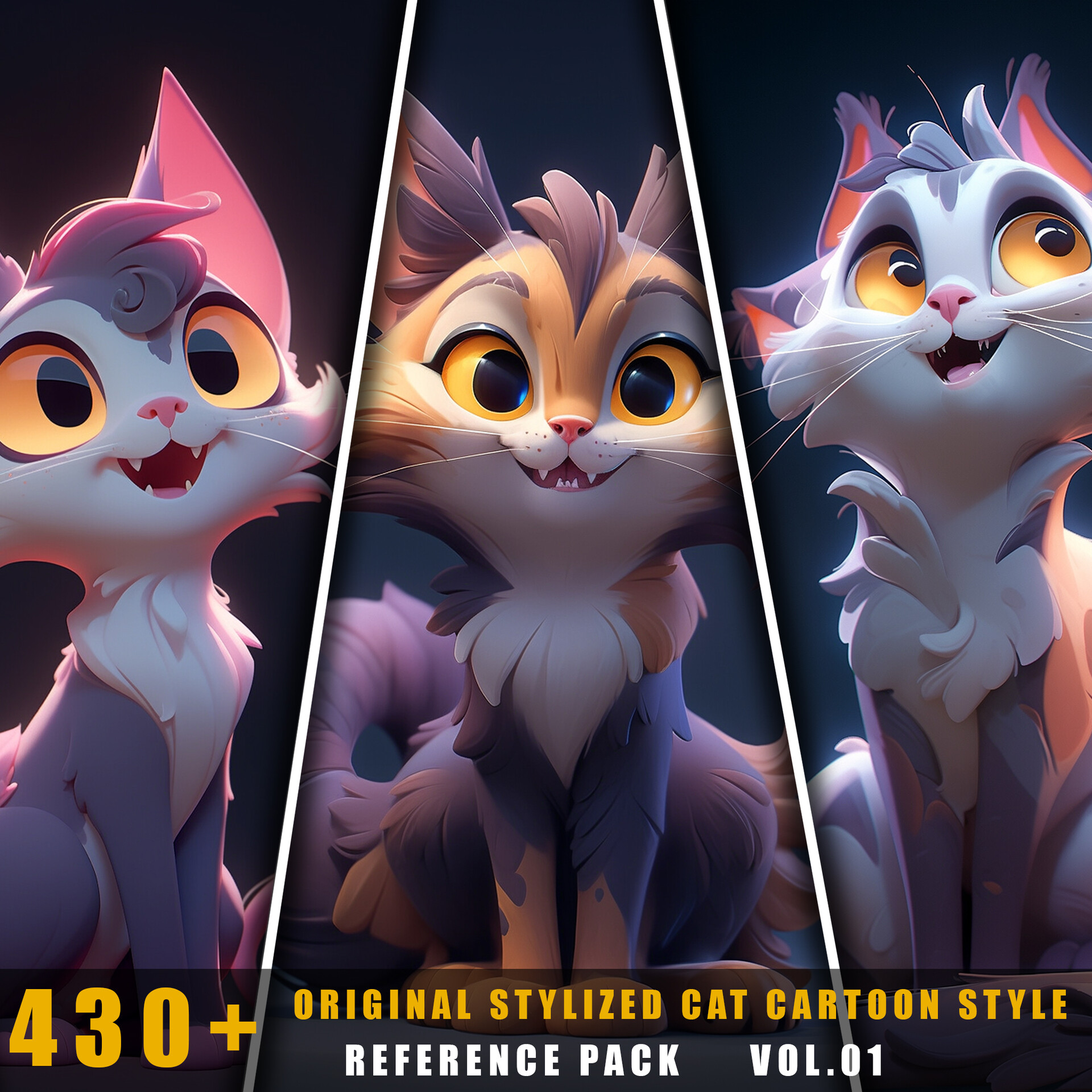 ArtStation - 430+ Original Stylized Cat Cartoon Style - References Pack ...