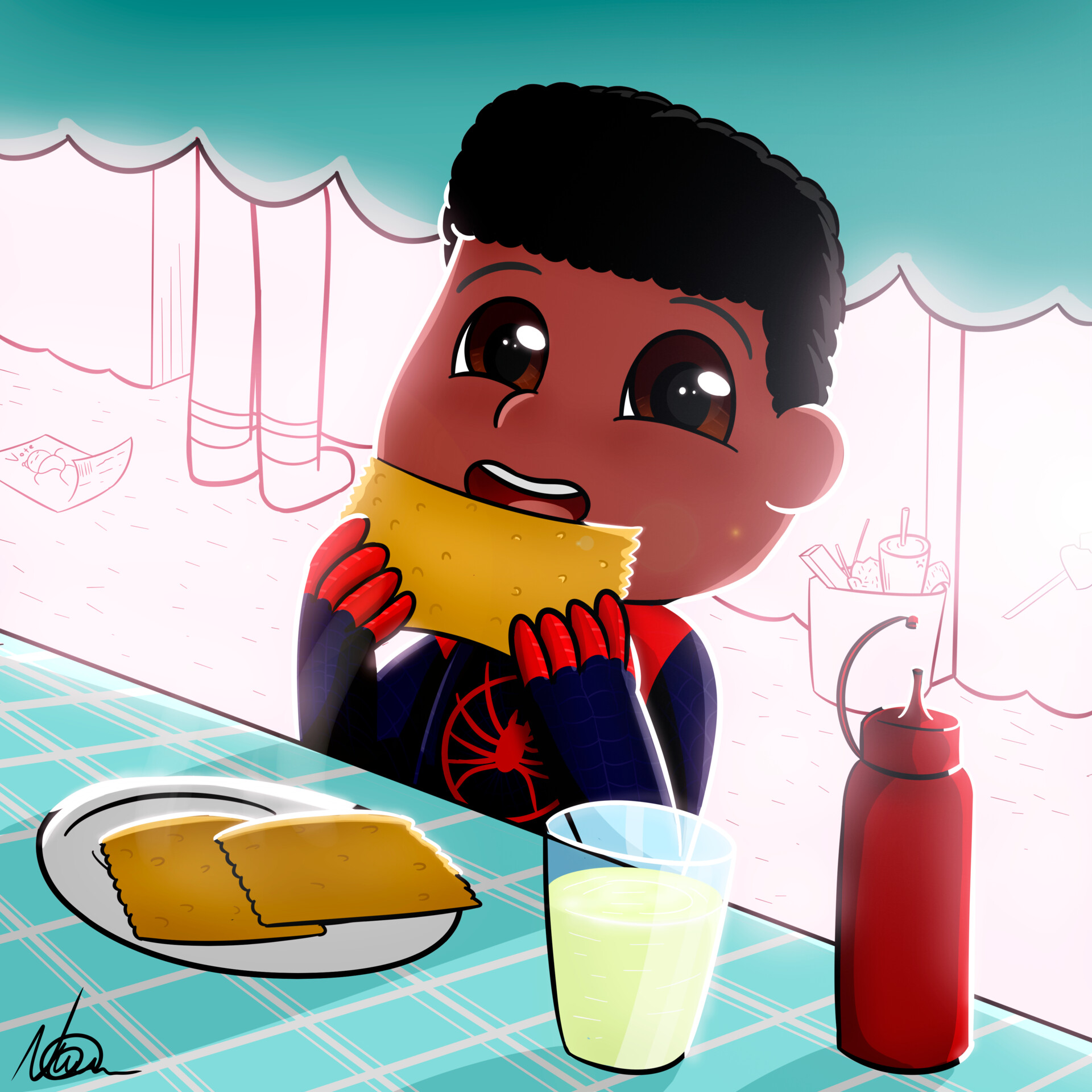 ArtStation - Miles Morales Drawing