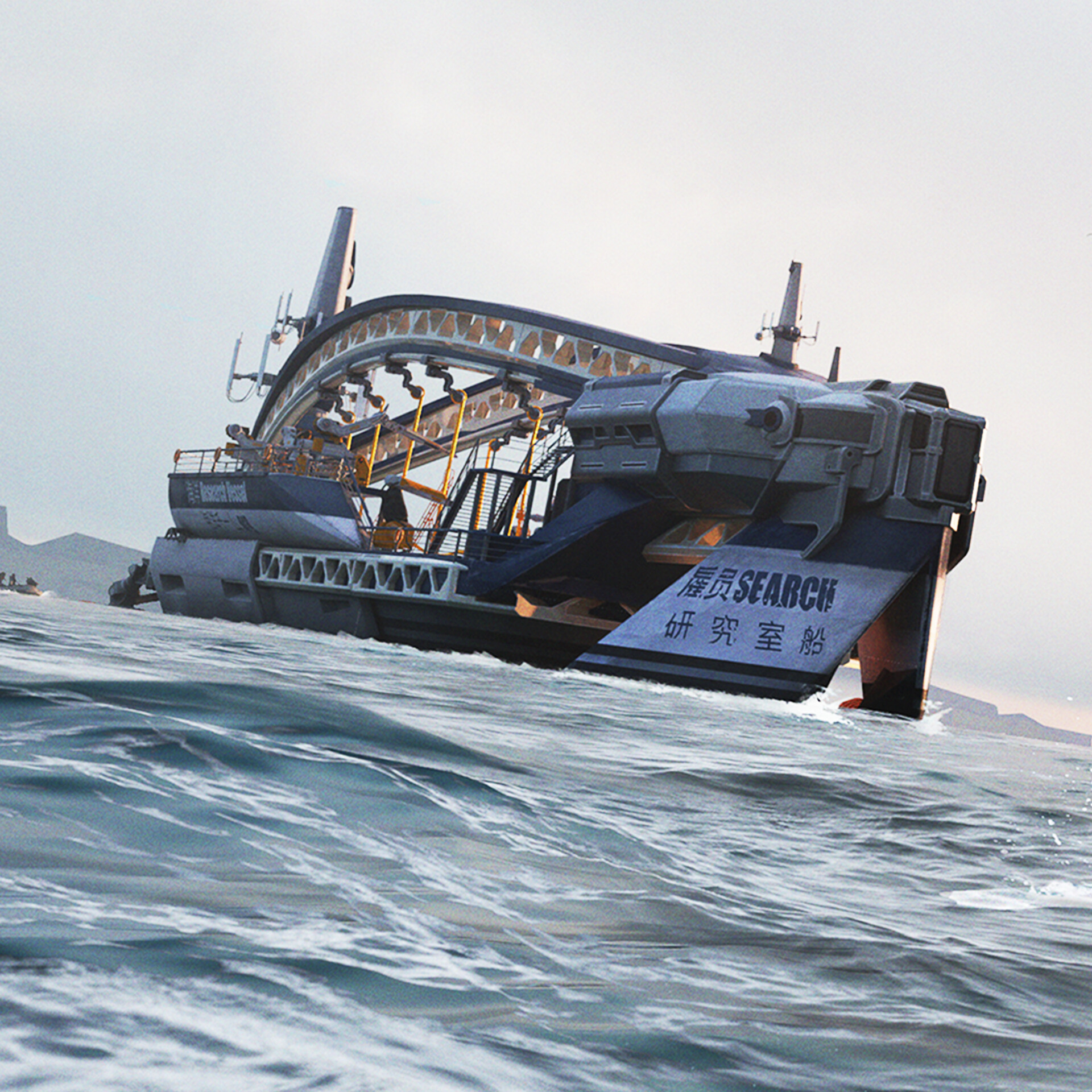 ArtStation - SEA.RCH Boat - Concept art practice