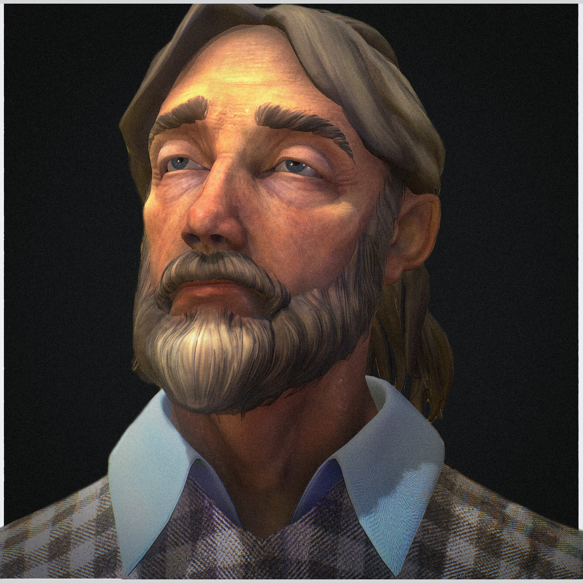 ArtStation - Beauty lies in viewer's eyes - the enduring gaze of an elderly man.