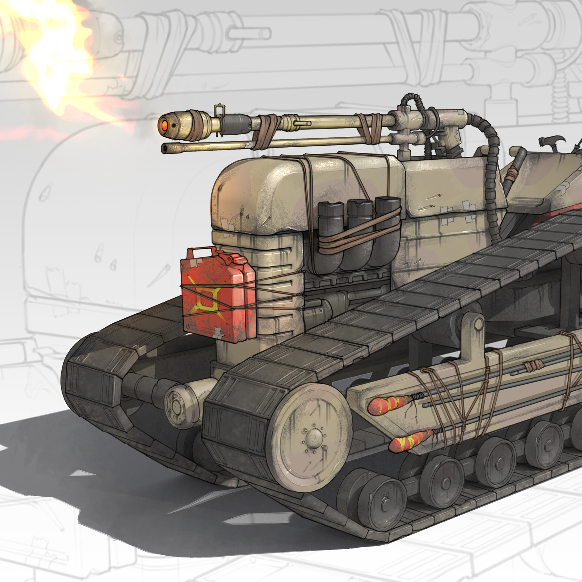 ArtStation - Design Exercise | Flame Tractor