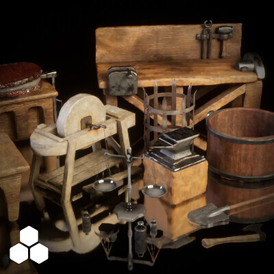 ArtStation - Medieval Blacksmith Kit - Hivemind