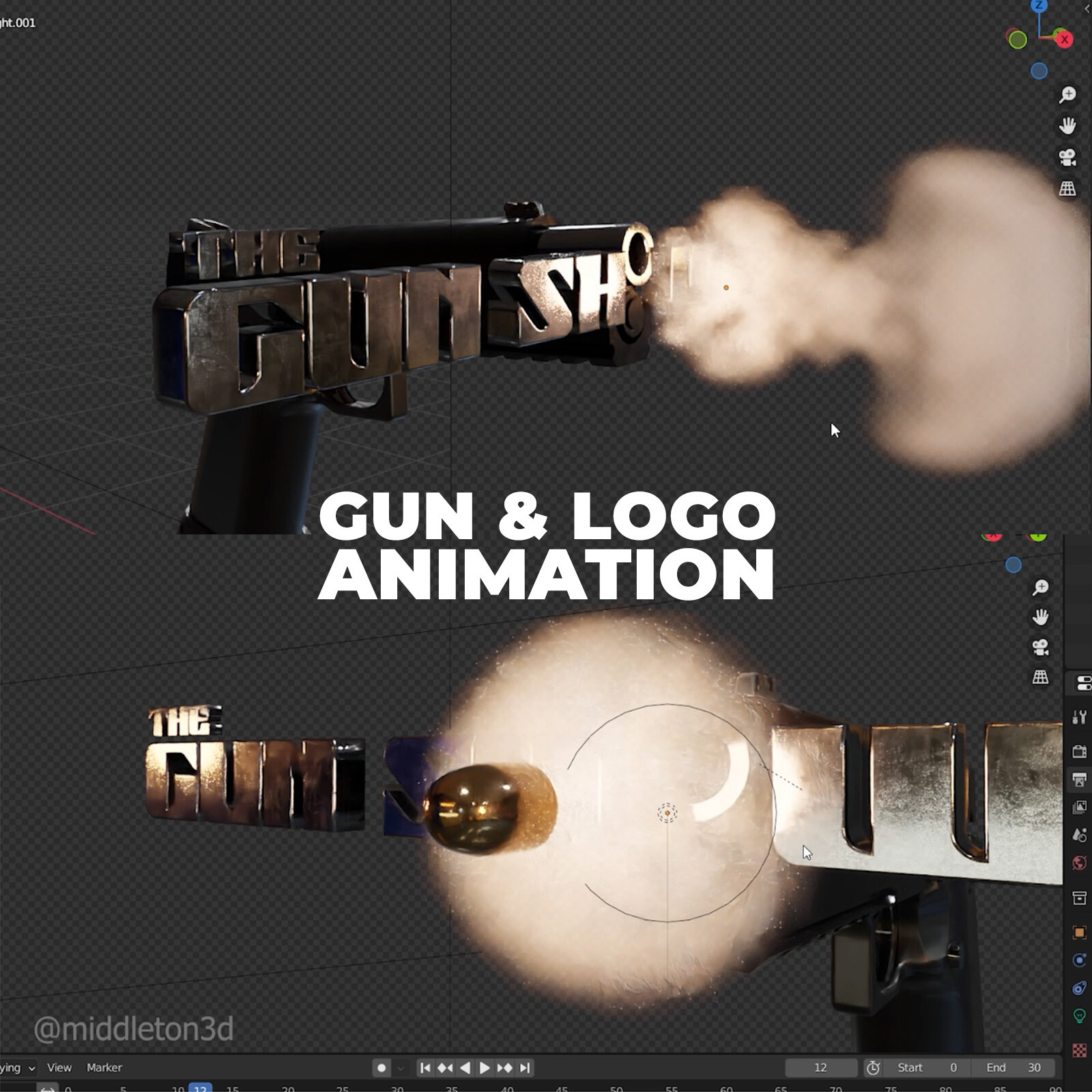 ArtStation - 3d logo design & animation - The Gun Show