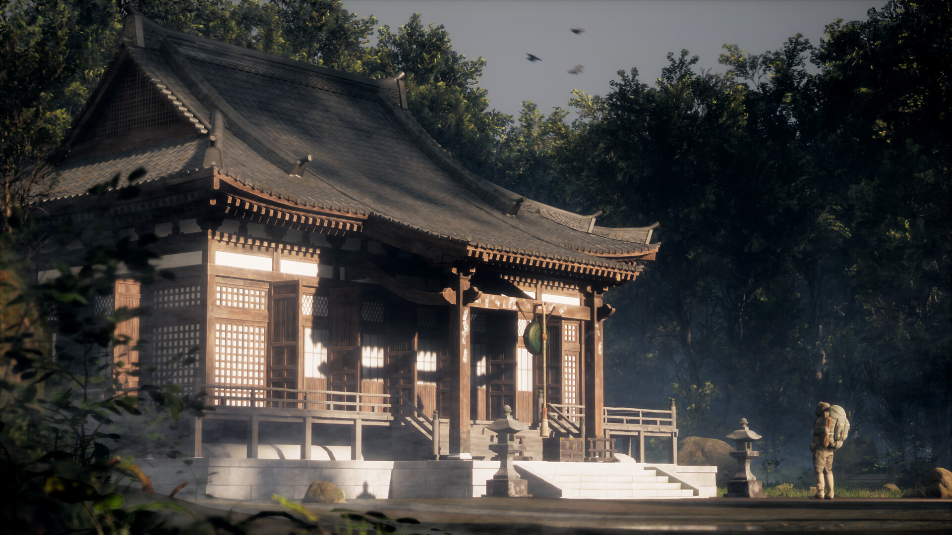 ArtStation - temple in misty forest