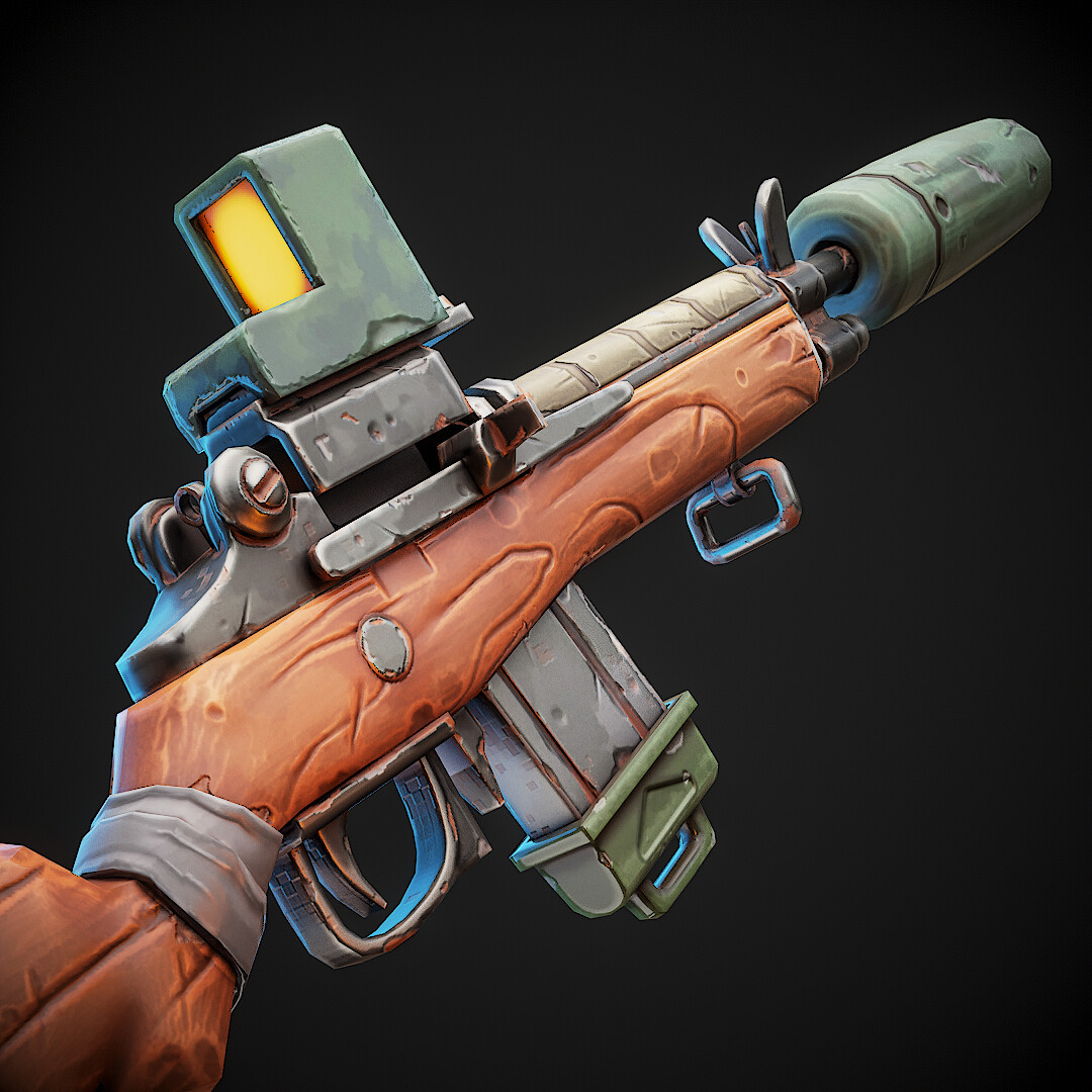 ArtStation - Custom M14 - Stylized Rifle