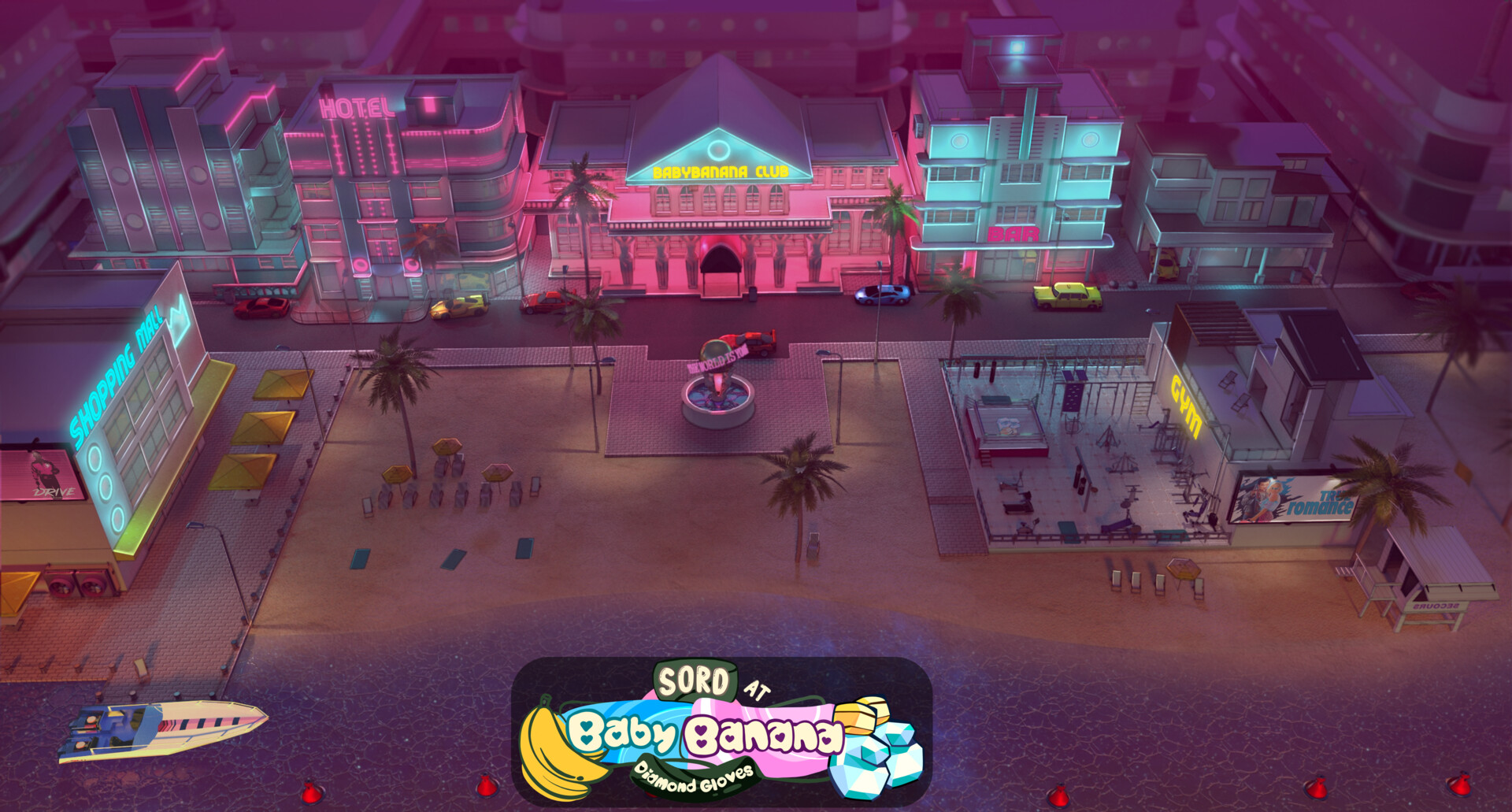 ArtStation - Pre-rendered Game Backgrounds - Retro City Neon Night