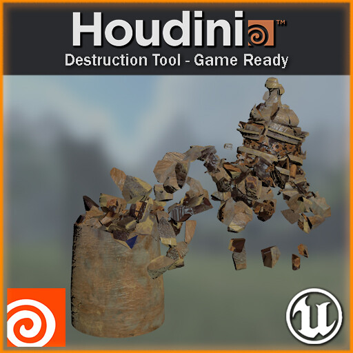ArtStation - Houdini - Procedural Mesh Destructor for Game