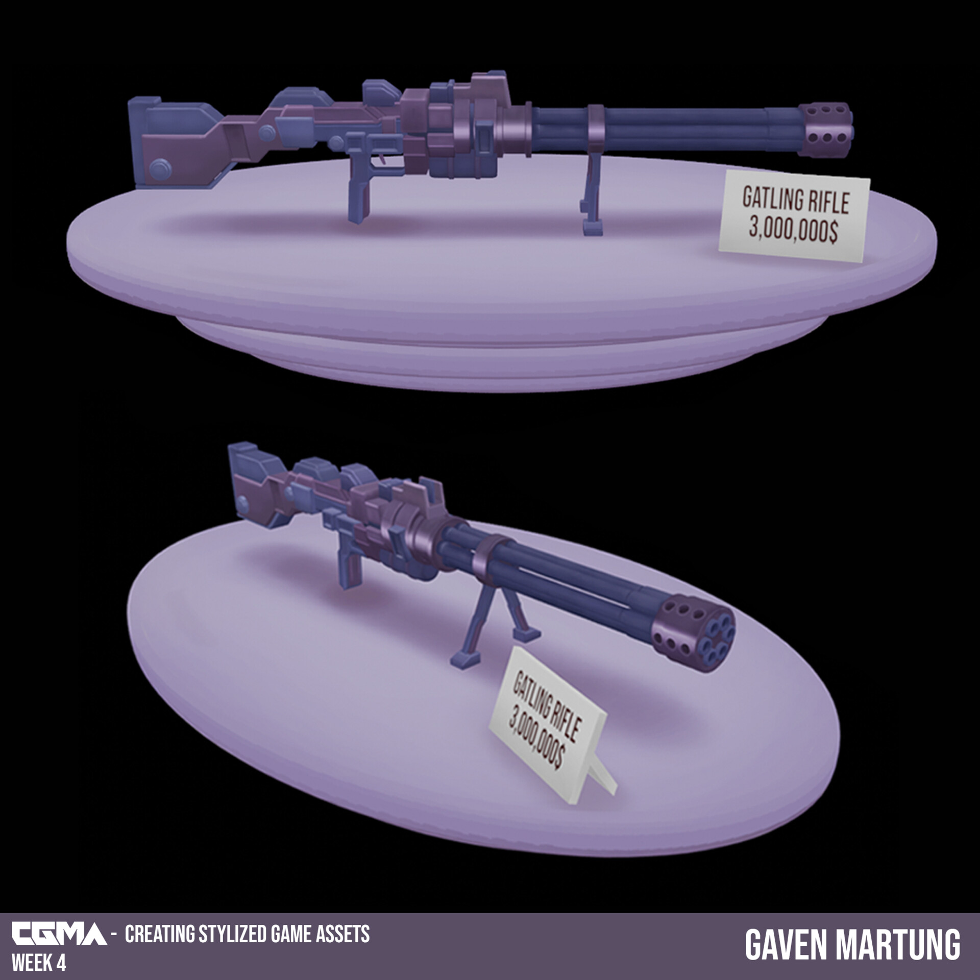 ArtStation - Gatling Rifle Weapon Model