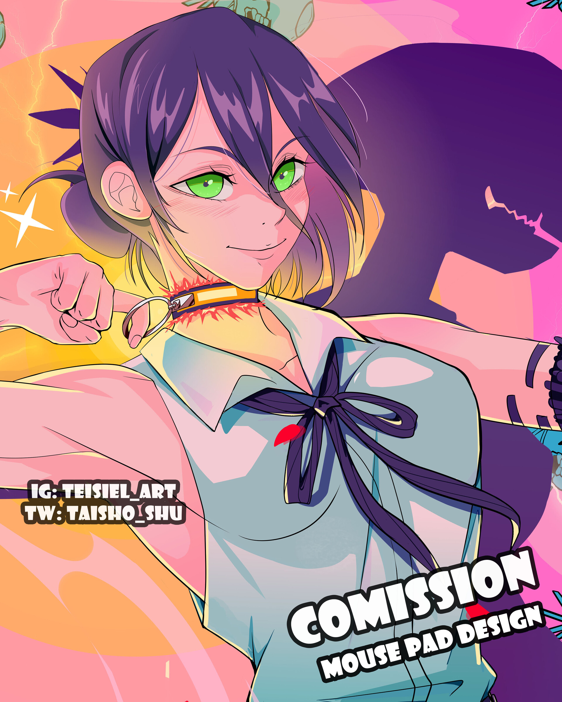 ArtStation - Mouse Pad Design Process / REZE CHAINSAWMAN / Fan Art Art Work Comission