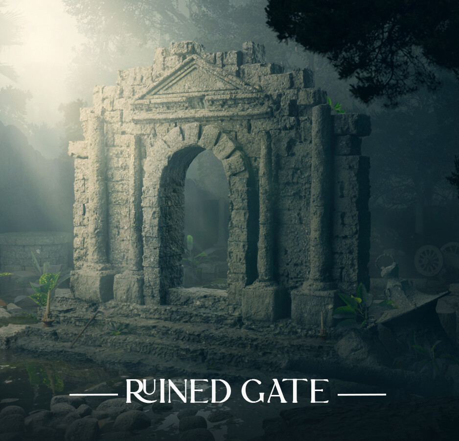 ArtStation - Ruined Gate _ 3D Mattepainting