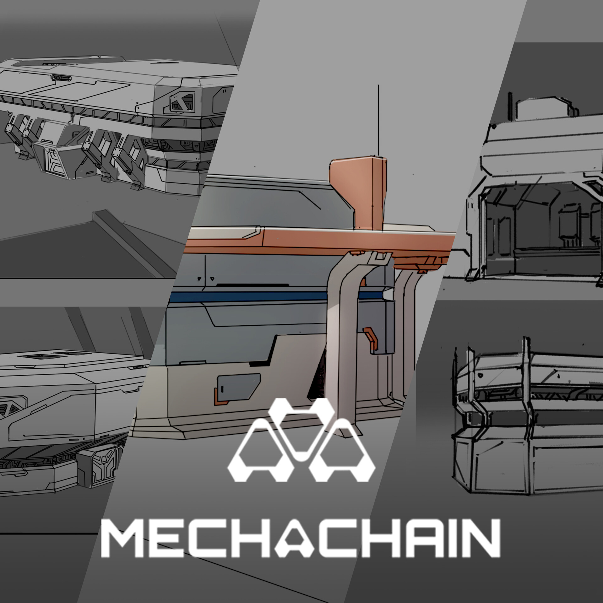 ArtStation - Mechachain : Buildings designs