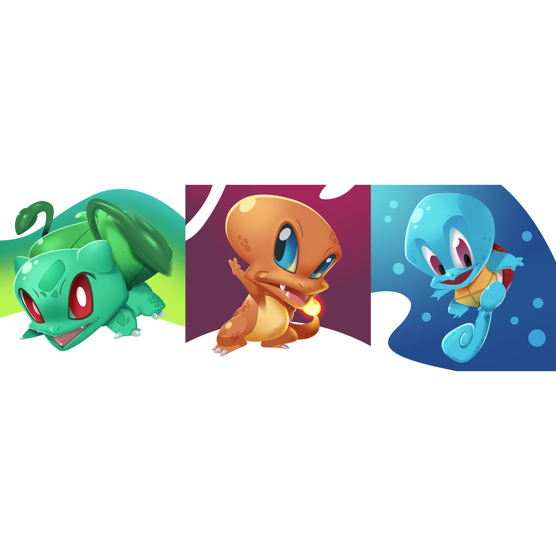 ArtStation - First Pokemon starters