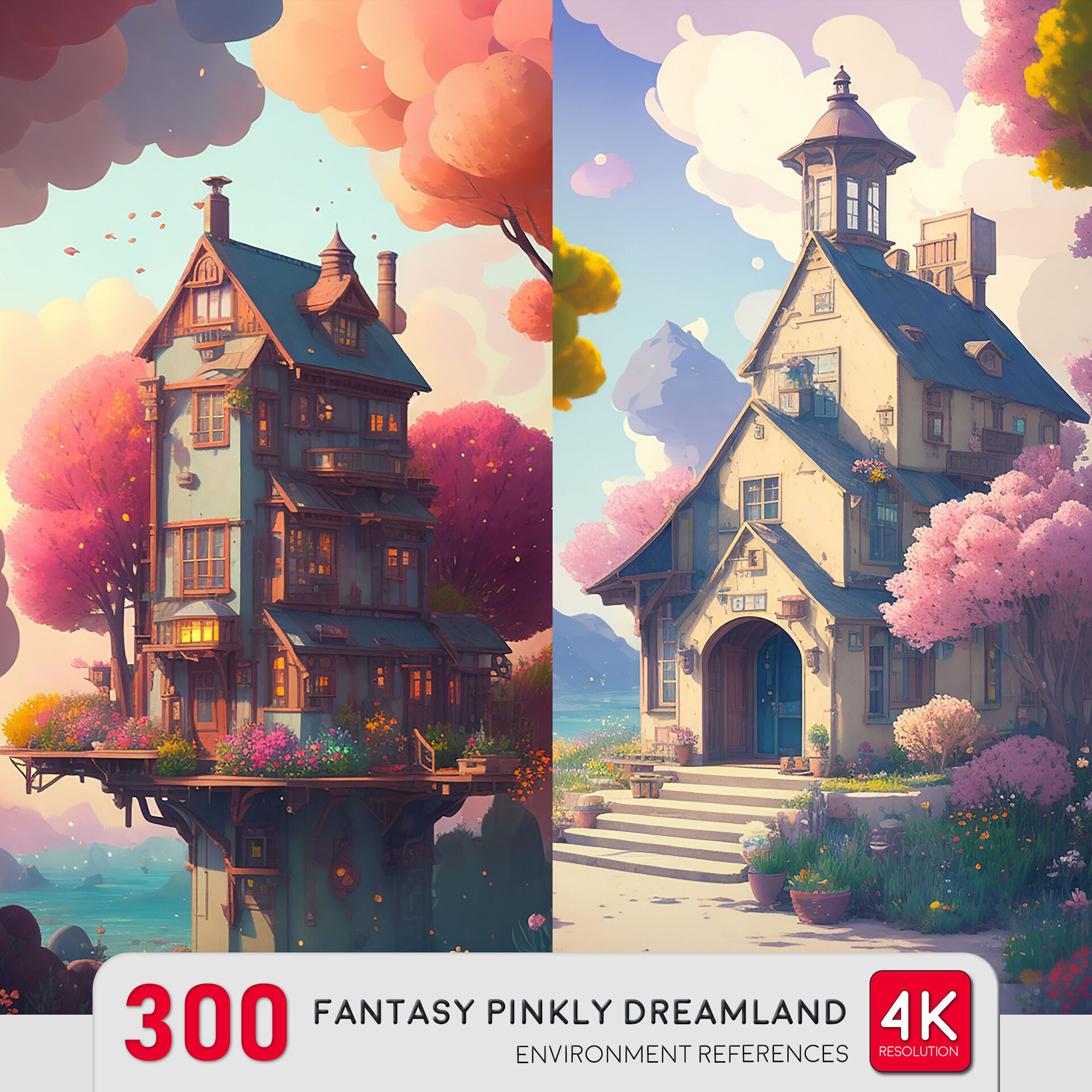 ArtStation - Fantasy Pinkly Dreamland-4K|Environment References
