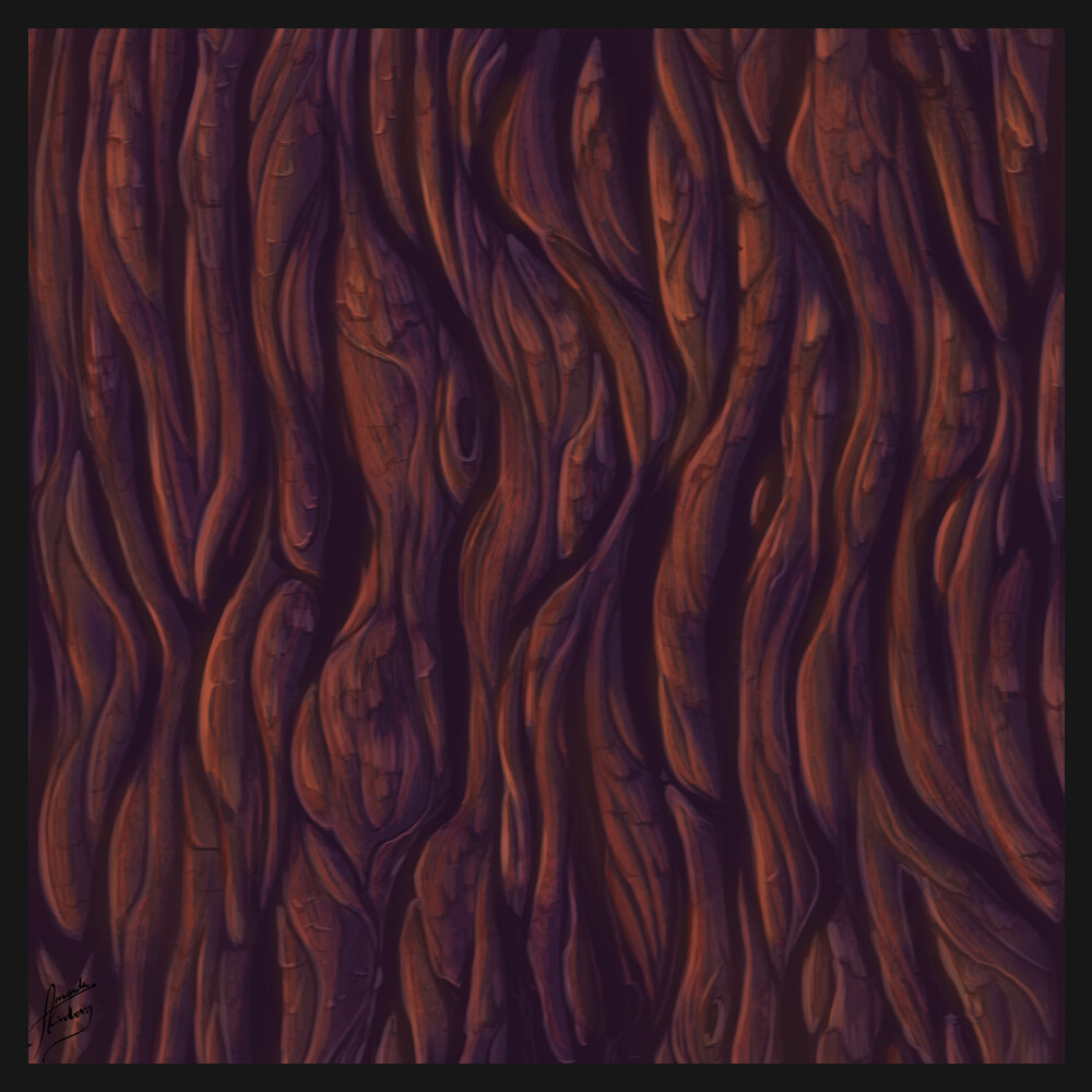 ArtStation - Hand painted texture - Bark
