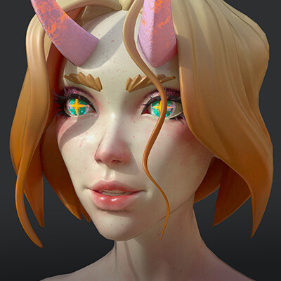 ArtStation - Stylized Demon Bust