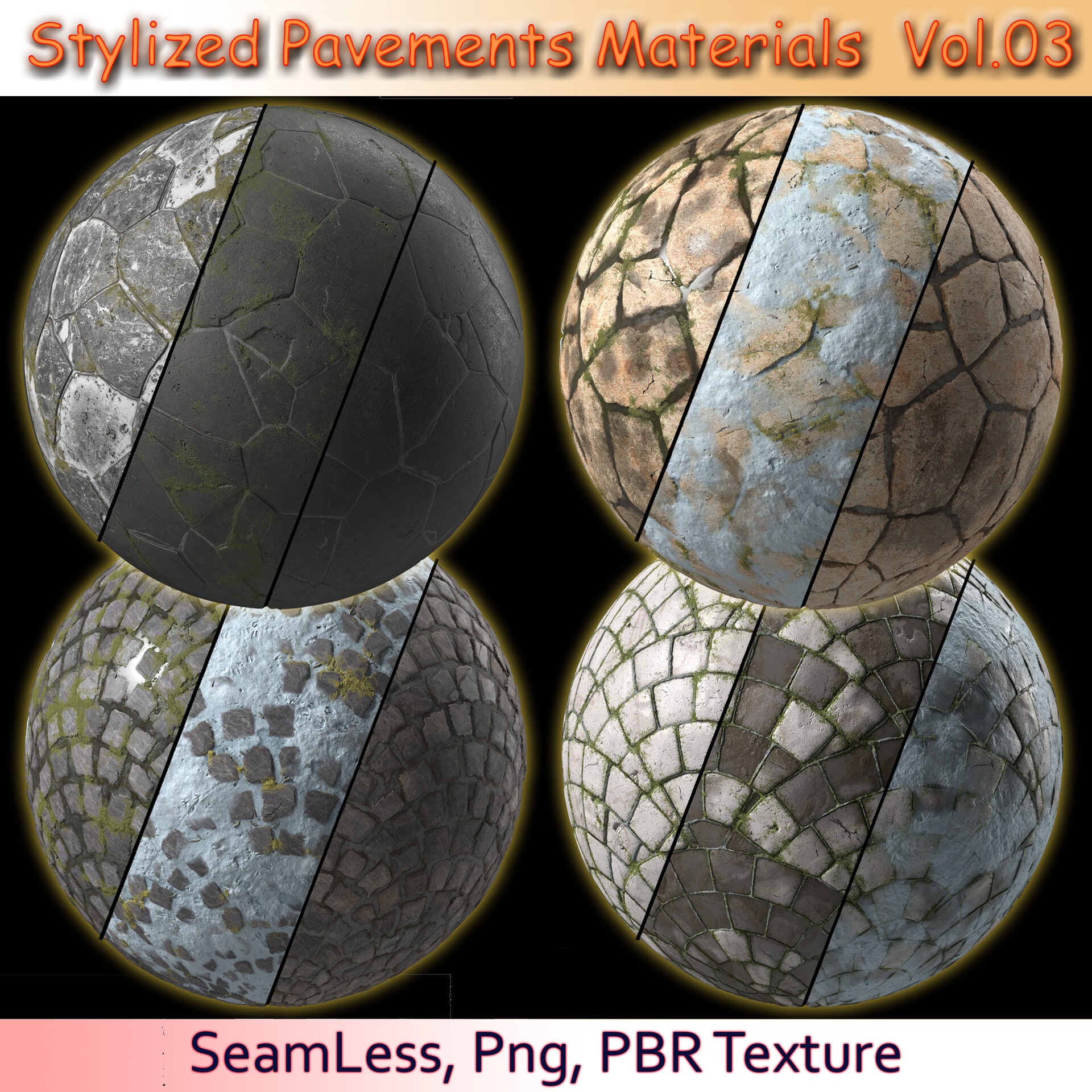 ArtStation - Stylized Pavement Collection Materials VOl.3