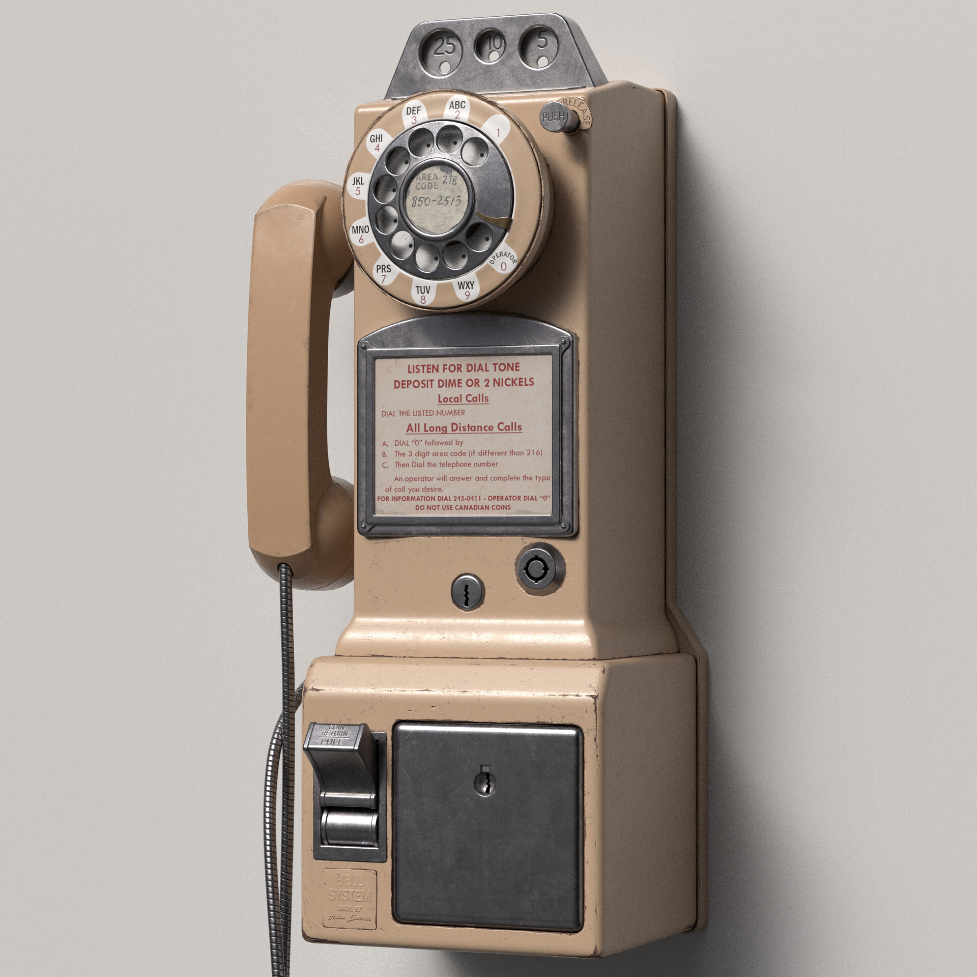 ArtStation - Rotary Pay Phone Asset