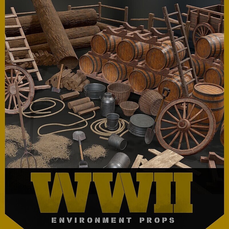 ArtStation - WW2 Farm Props Pack || NOW ON Unreal Marketplace