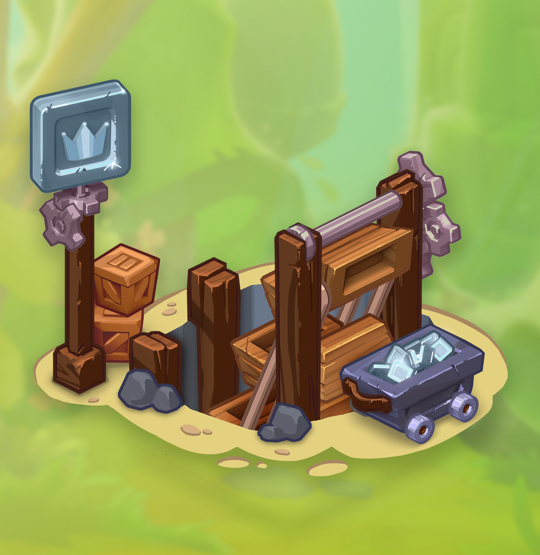 ArtStation - Mining buildings for mobile game
