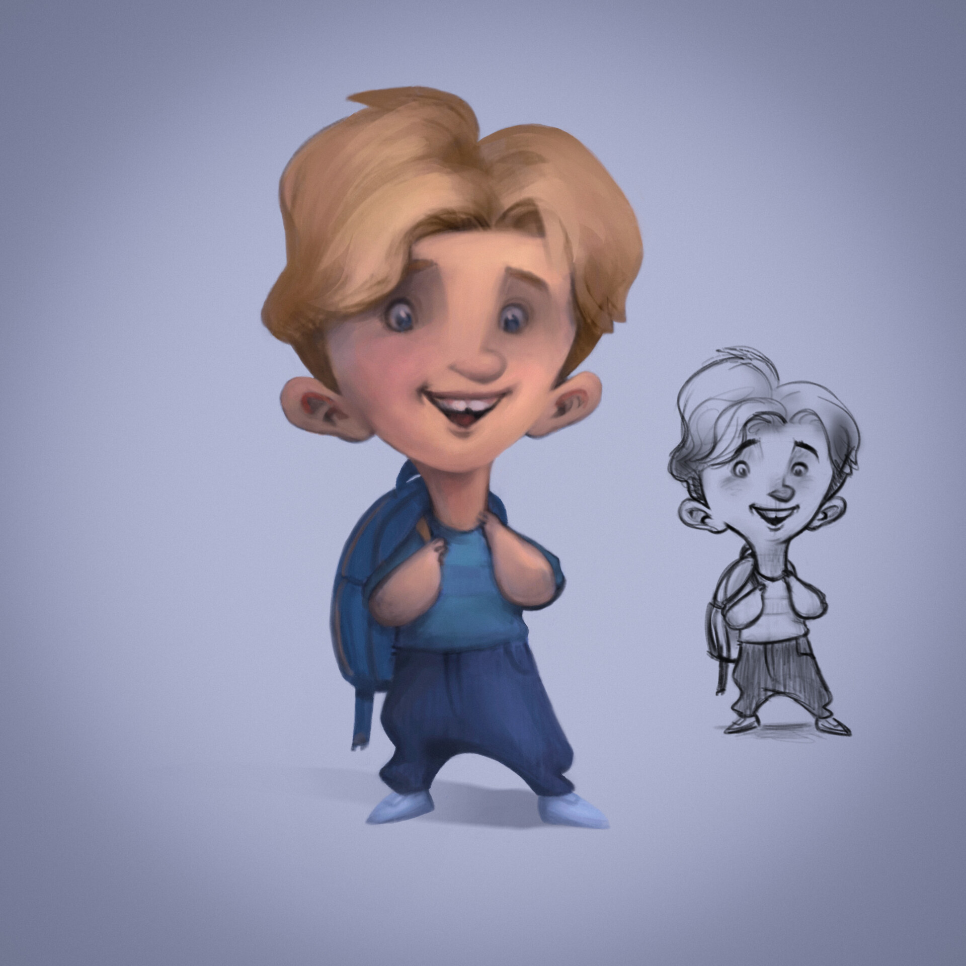 ArtStation - My Little boy Sketch I Painted Up