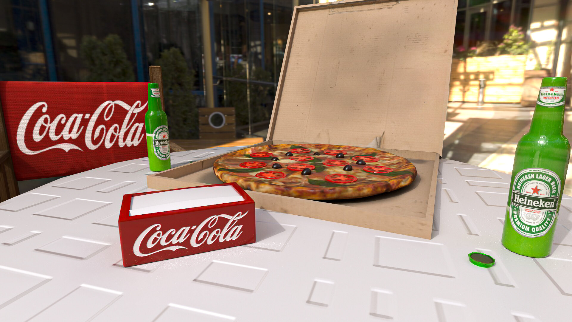 ArtStation - Typical Argentinian outdoors pizza place (table and chairs)