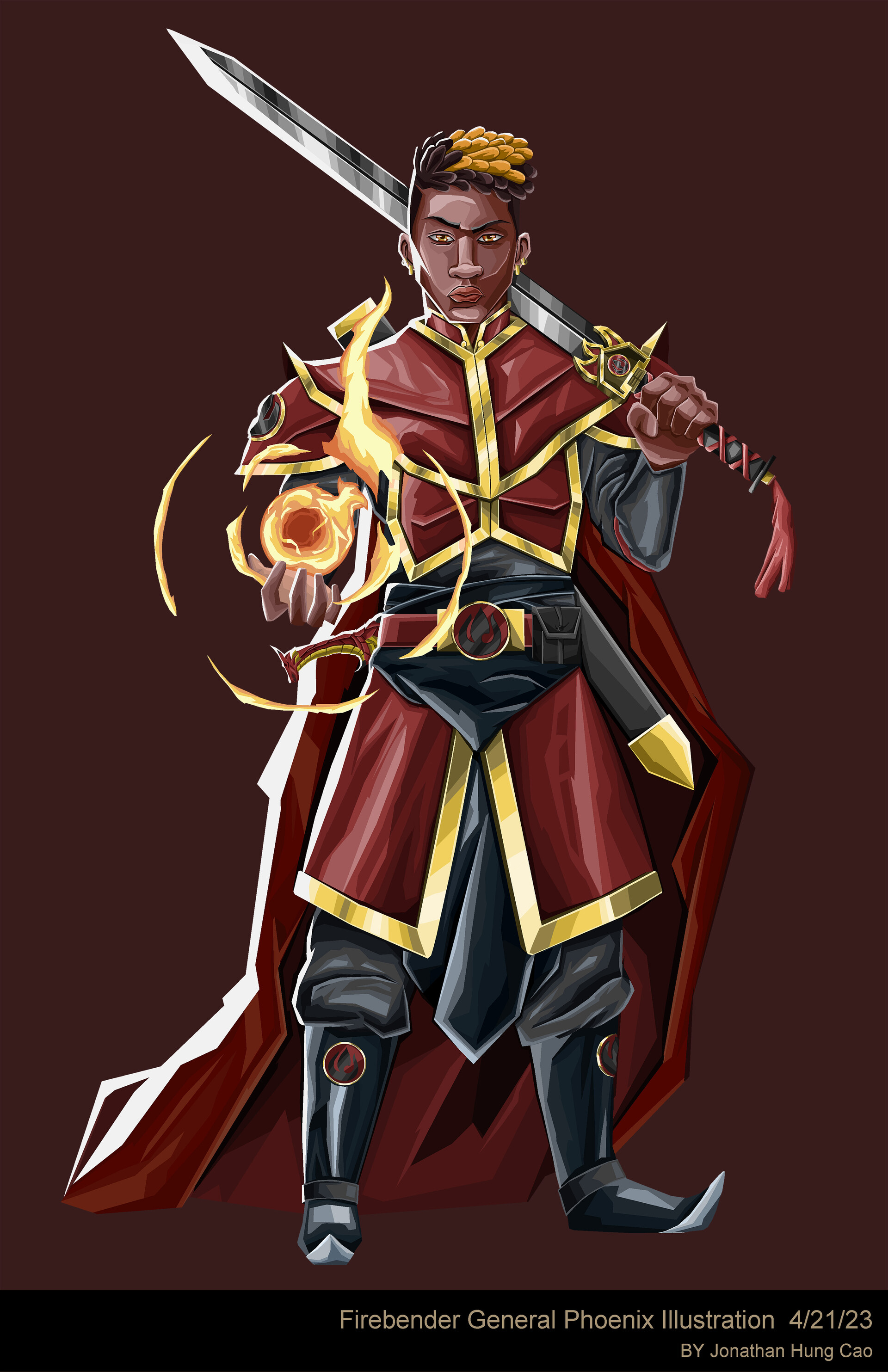 ArtStation - Firebender Phoenix Illustration/Sheet