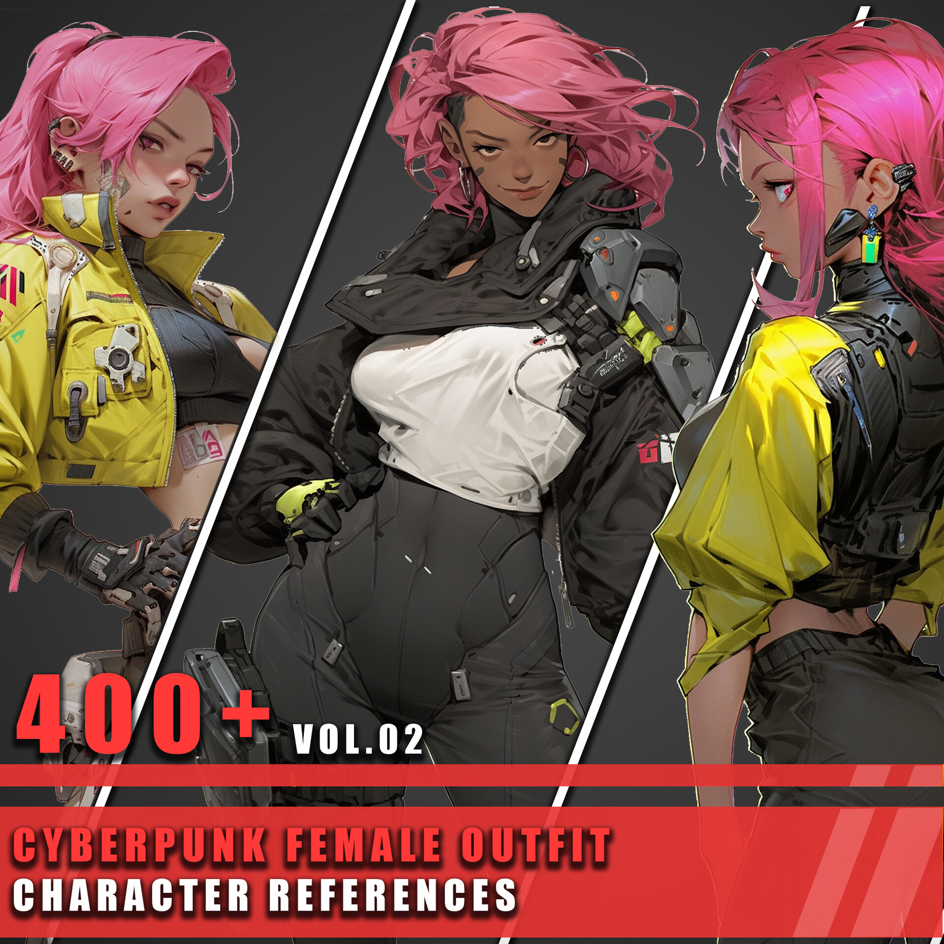ArtStation - 400+ Cyberpunk Female Outfit - Character References Vol.02