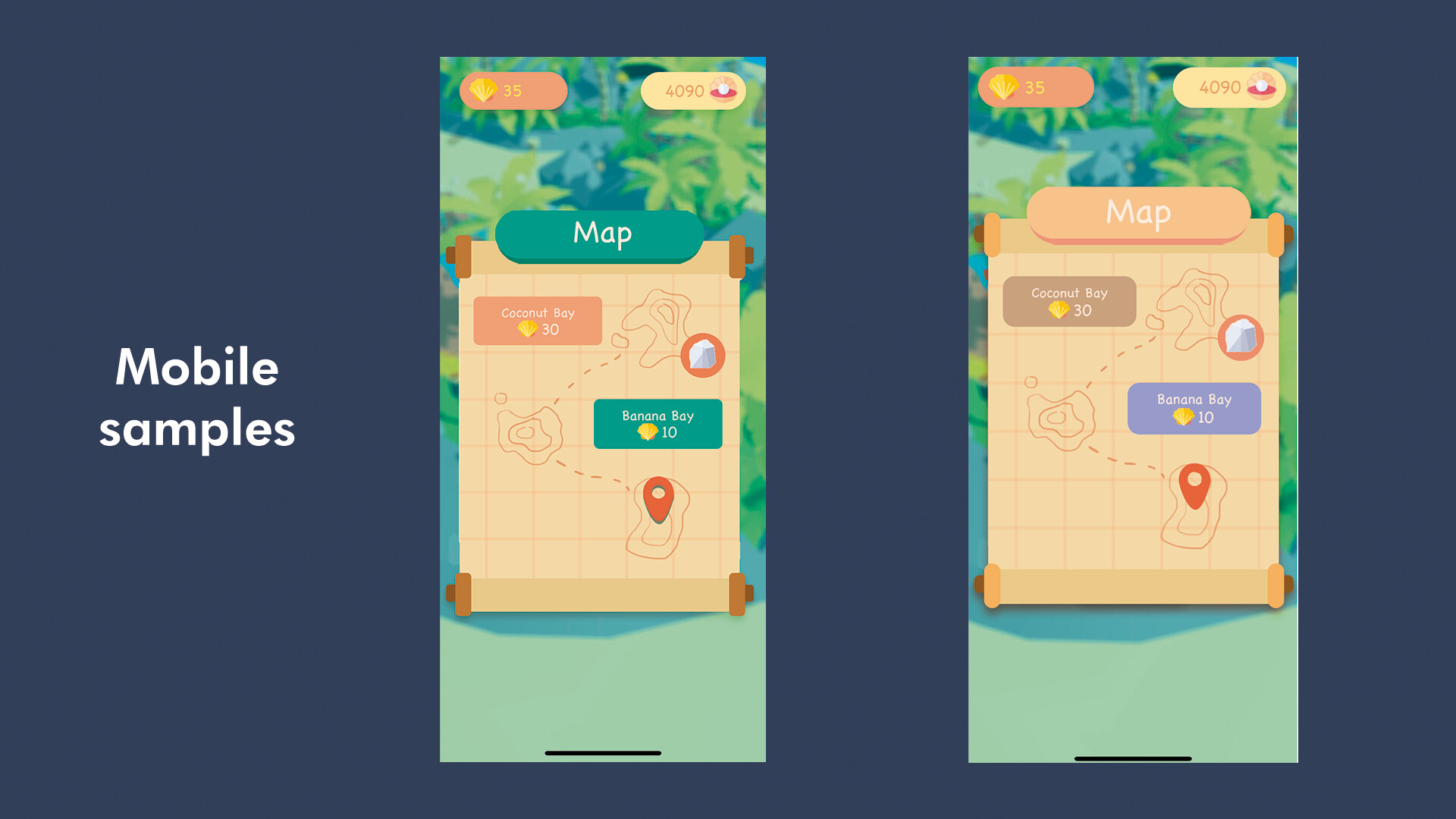 ArtStation - UI Examples for a Catching game (color palette)