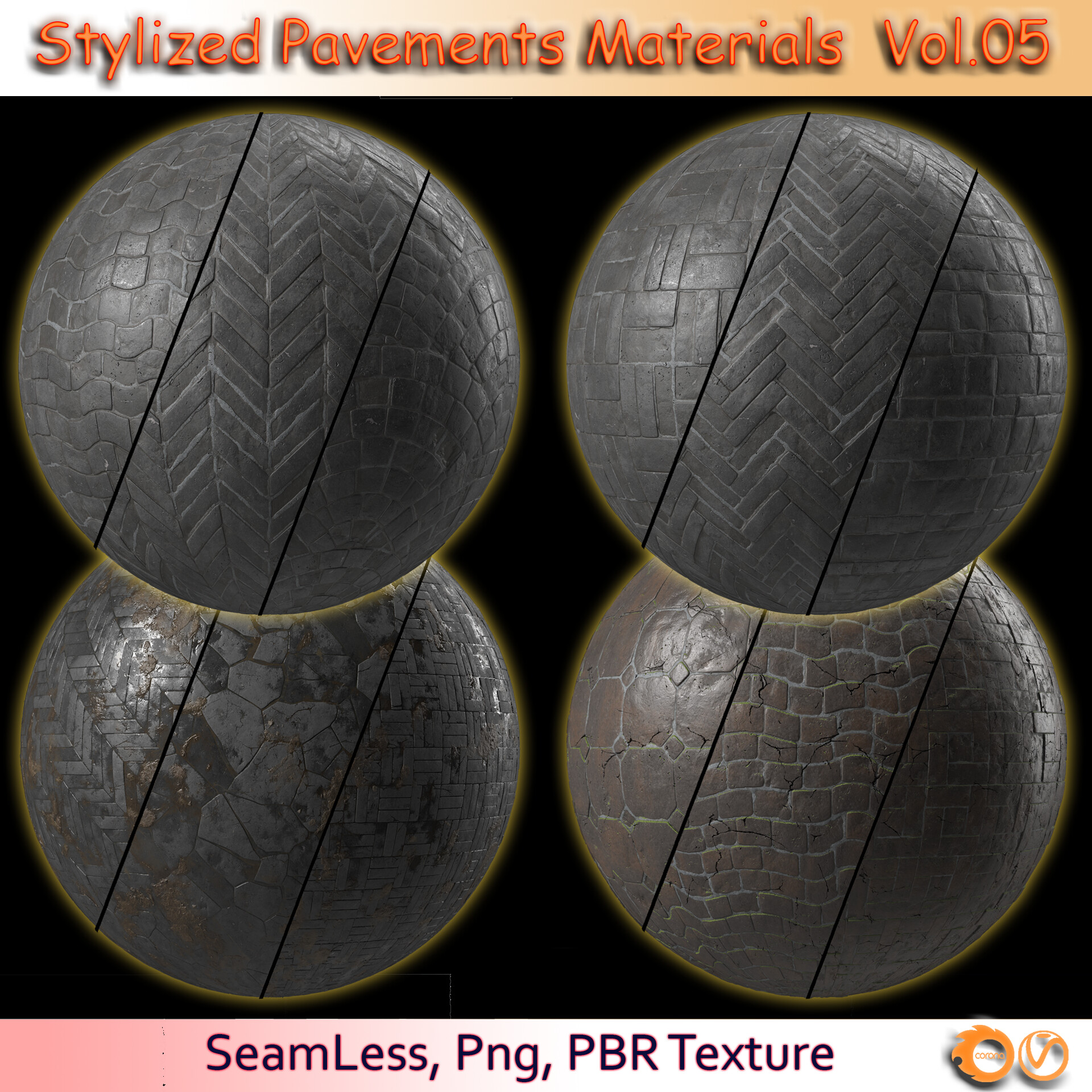 ArtStation - Stylized Pavement Collection Materials VOl.5