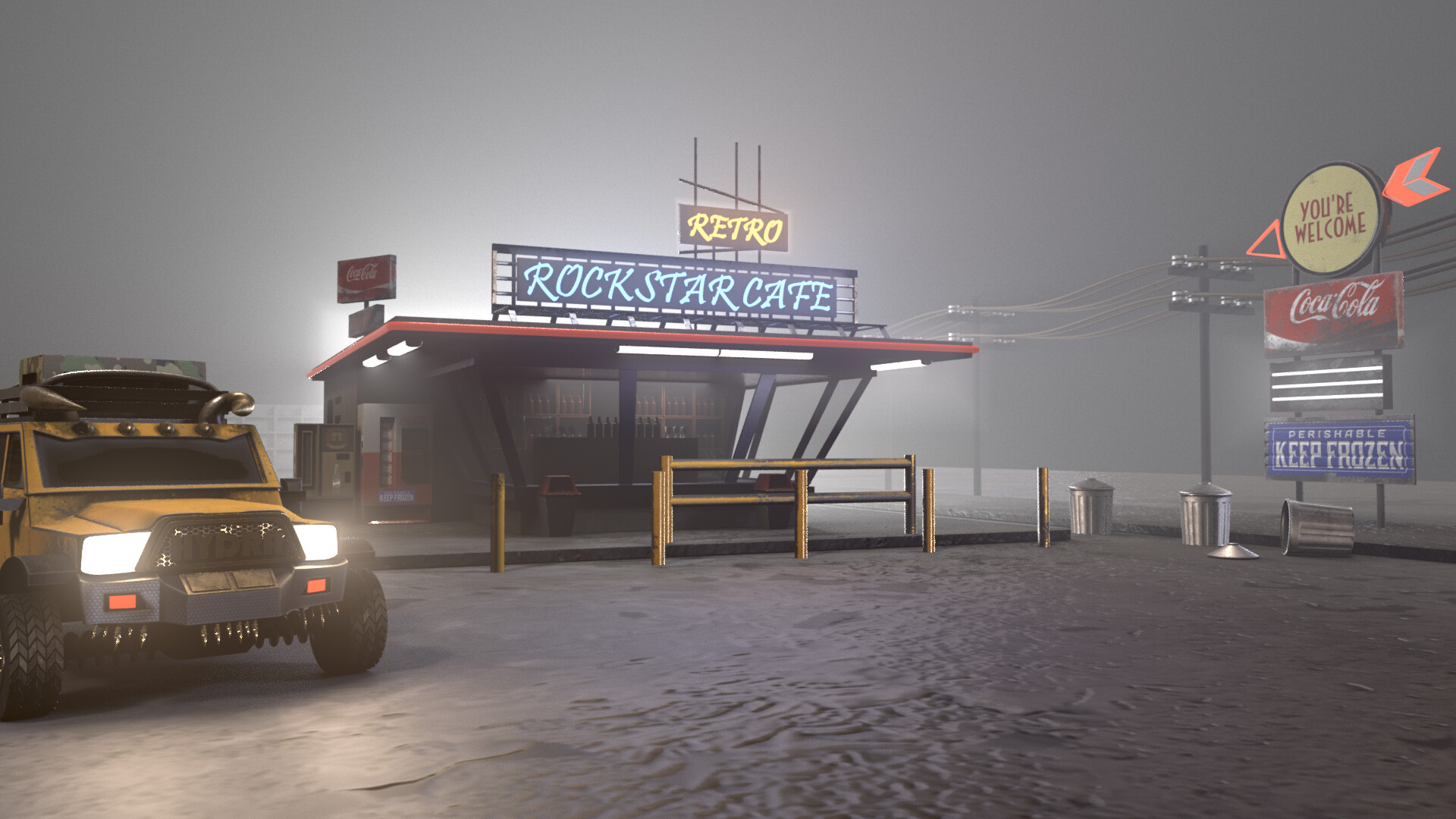 ArtStation - Rockstar Cafe CG Breakdown..